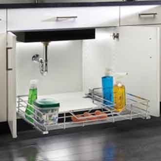 Undersink Pullout U-Shape Basket w/ Soft-Close Sink & Base Accessories ...